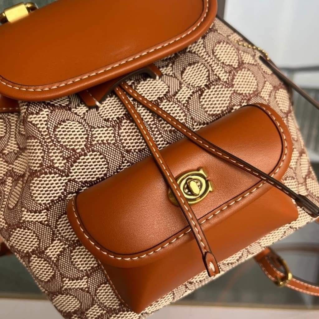 Coach Mini Riya Backpack in Signature Jacquard, Women's Fashion, Bags ...