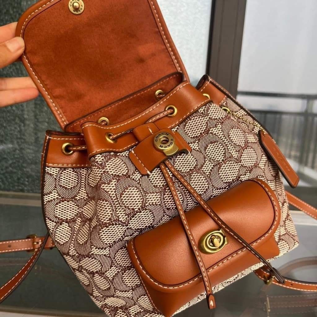 Coach Mini Riya Backpack in Signature Jacquard, Women's Fashion, Bags ...