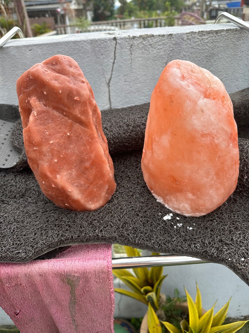 Dark red Himalayan salt lamp and 2 Himalayan salt lamp, Furniture ...