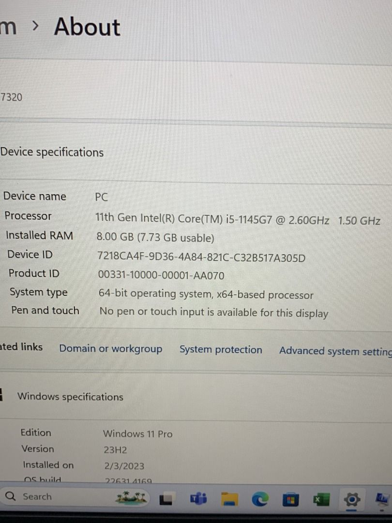 Dell Latitude 7320|11th Gen Intel Core i5|8GB RAM|256GB SSD|Intel(R) Iris(R) Xe Graphics|Windows ...