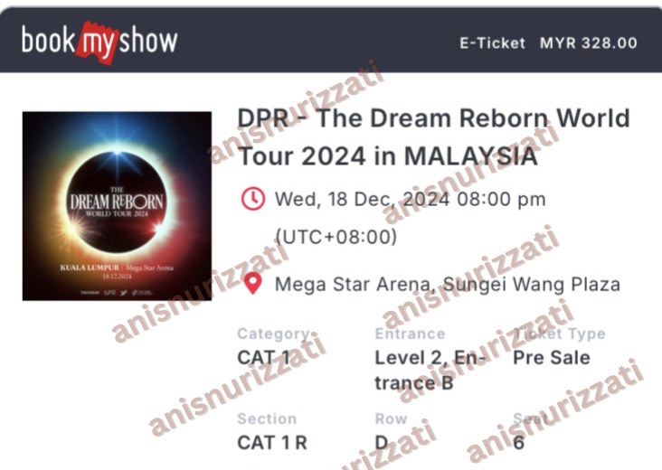 DPR The Dream Reborn World Tour Concert in Malaysia CAT1, Tickets ...