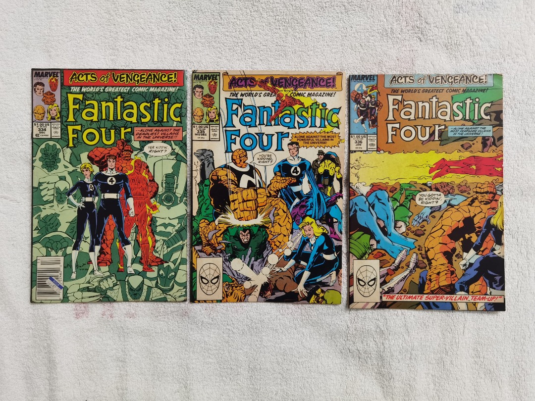 FANTASTIC FOUR (1st series) issue 334, 335, 336. **Acts of Vengeance ...