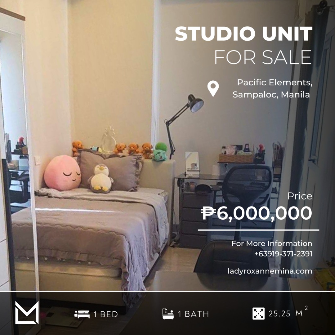 Studio Unit for Sale at Pacific Elements located in Sampaloc, Manila ...