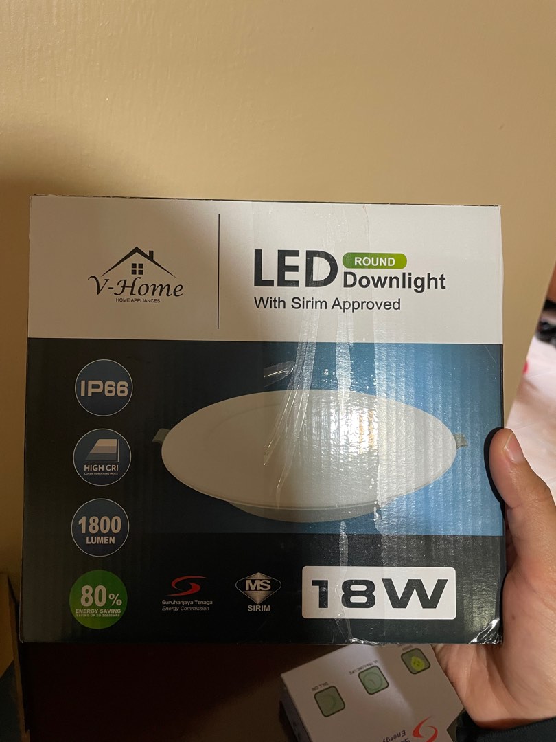 (FREE POS) Led Downlight - 18W, Coolwhite, Furniture & Home Living ...