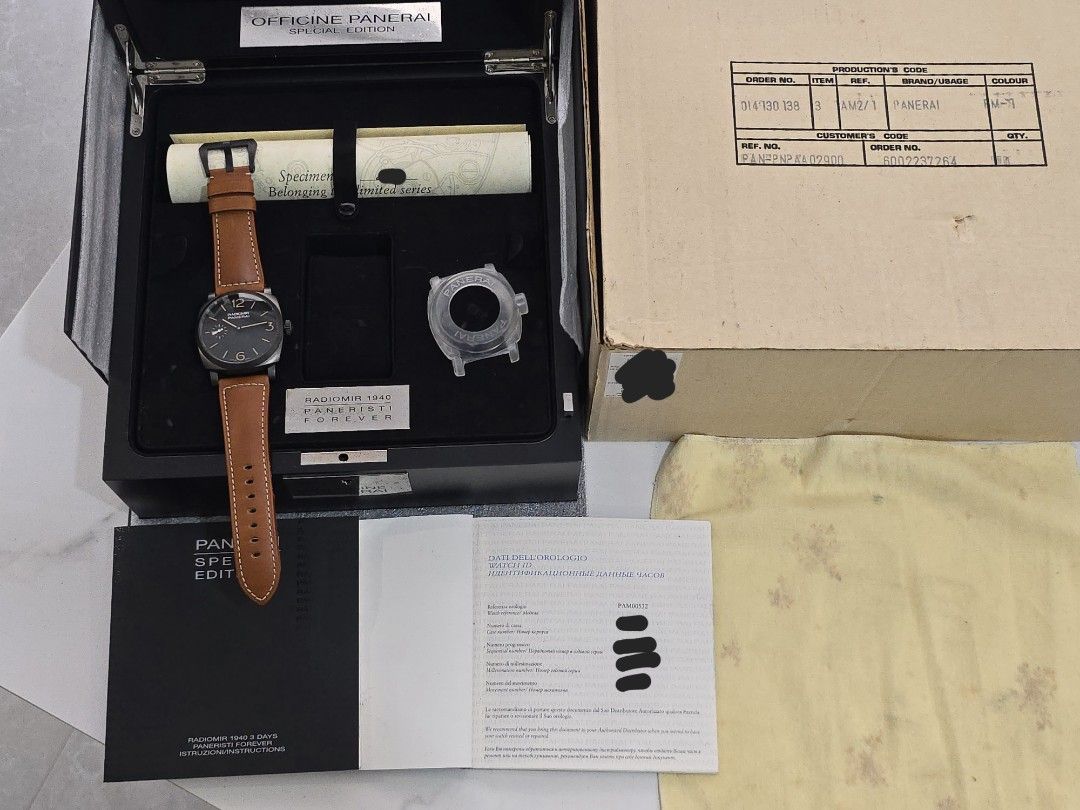 [FULL LOCAL SET!] LIMITED 500 PIECES PANERAI RADIOMIR 1940 3 DAYS ...