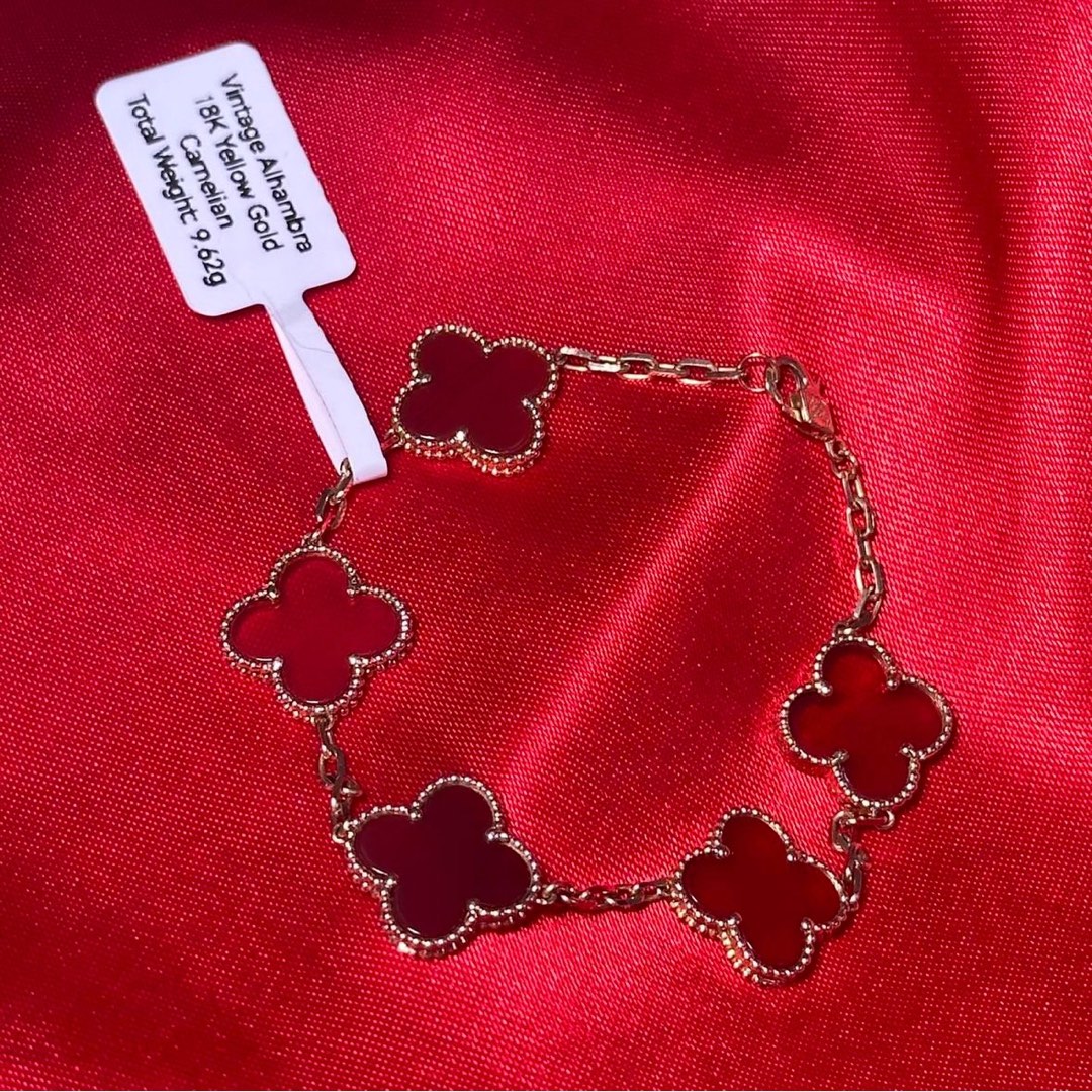 HK Setting 18K Yellow Gold Carnelian 9.62g VCA, Women's Fashion, Jewelry & Organizers, Bracelets ...