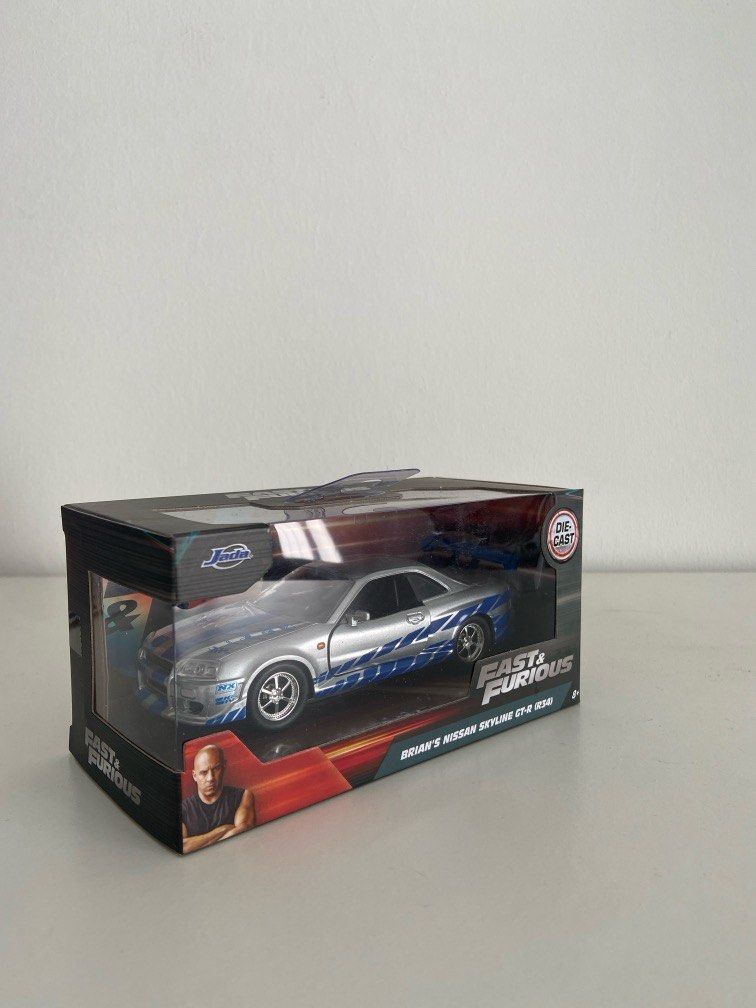 Jada fast and furious Bryan’s Nissan skyline GT-R (R34) 1/32, Hobbies ...