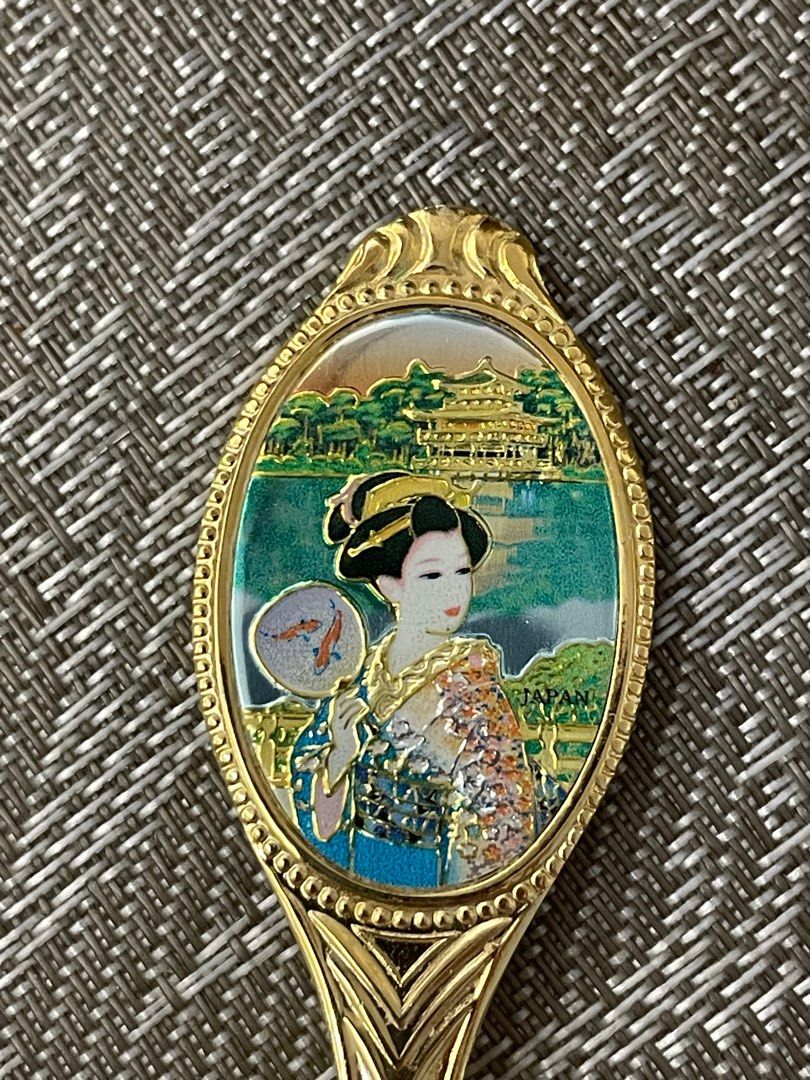 Japanese Chokin Migita Gold Plated collectible small forks and spoons ...