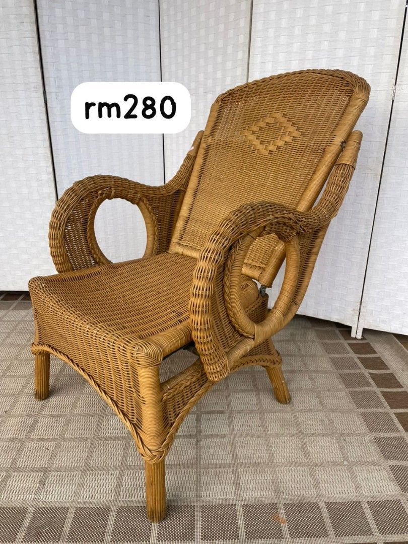 Kerusi rotan recline, Furniture & Home Living, Furniture, Chairs on ...