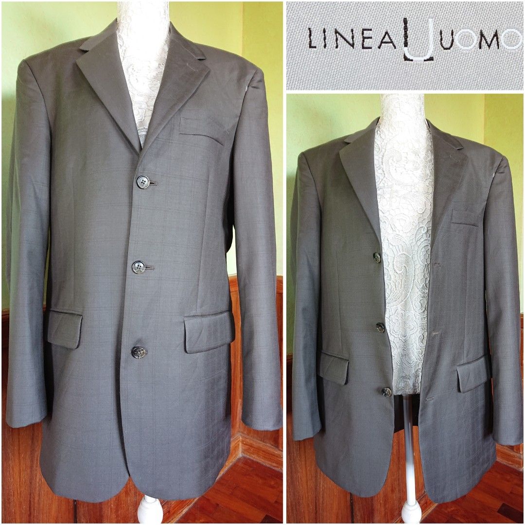 LINEA UOMO / SIZE 38 LONG / 32 WAIST MEN BLAZER GRAY COSTUME w/DAMAGES ...