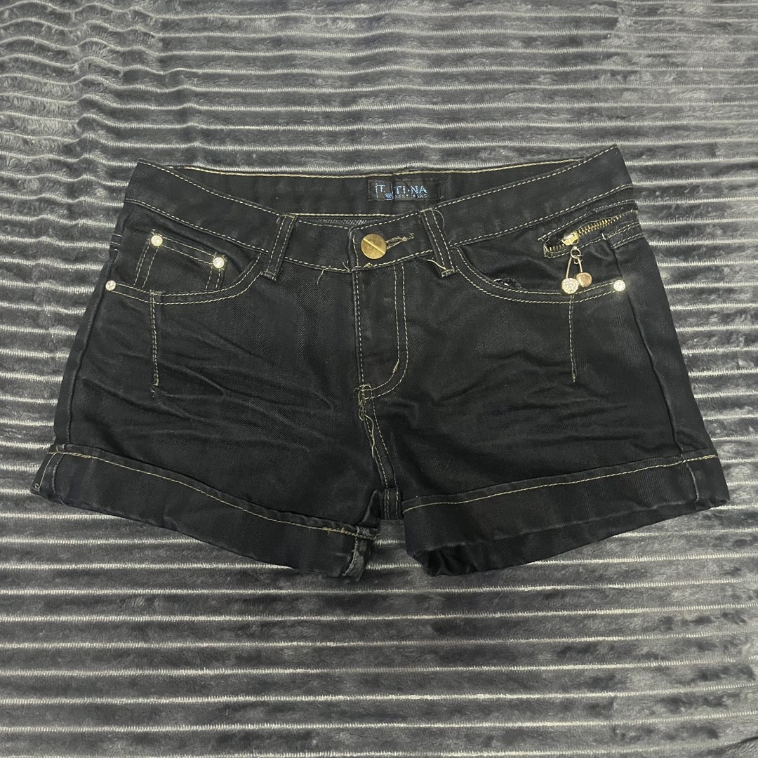 maong short with cherry chain, Women's Fashion, Bottoms, Shorts on ...