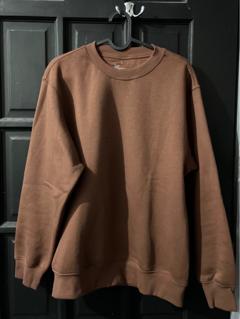 Muji Brown Sweater, Men's Fashion, Tops & Sets, Hoodies on Carousell