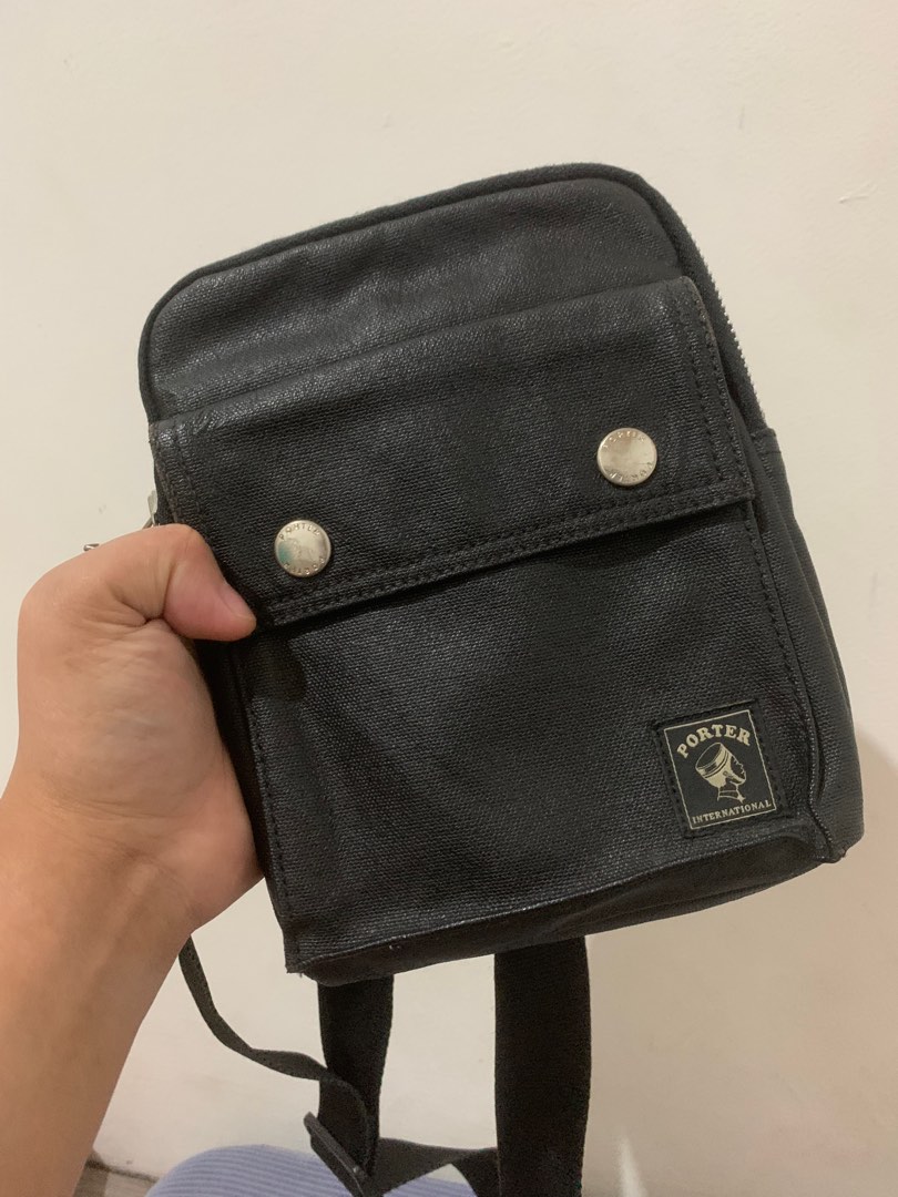 Porter Japan - Porter Leather Sling Bag Black, Men's Fashion, Bags, Sling Bags on Carousell