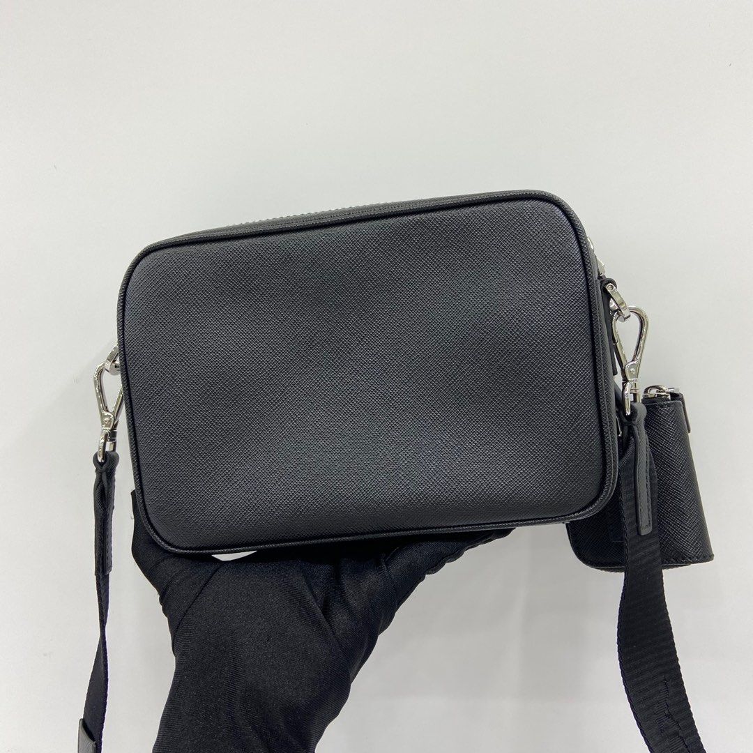 PRADA 2VH170 SAFFIANO LEATHER BALCK RFID SHOULDER BAG 247057381 ...