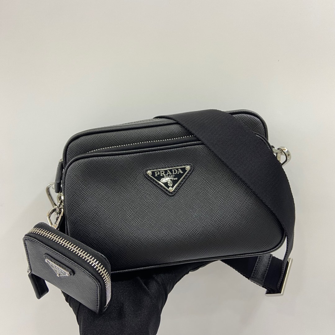PRADA 2VH170 SAFFIANO LEATHER BALCK RFID SHOULDER BAG 247057381 ...