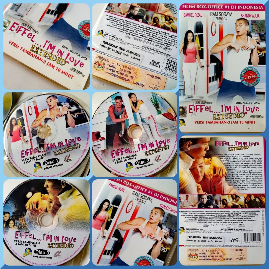 [PRELOVED] VINTAGE ASIA BOX OFFICE MOVIES VCD Eiffel Im In Love + Para ...