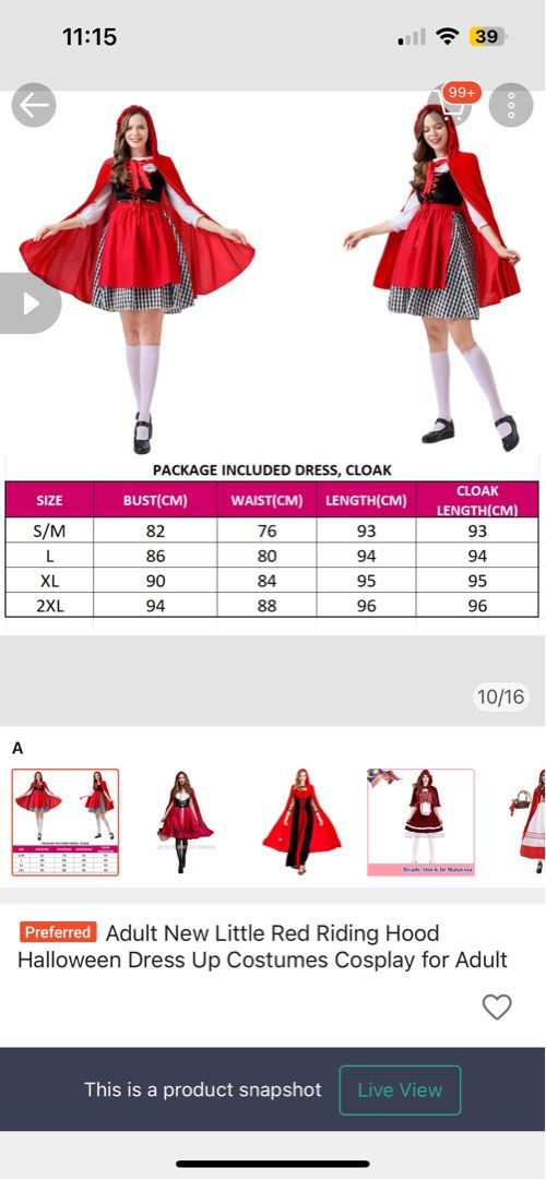 Red Riding Hood, Women's Fashion, Dresses & Sets, Sets or Coordinates ...