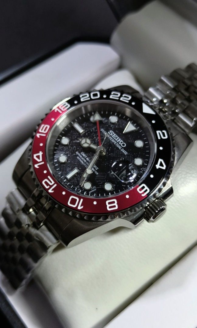 Seiko Mod Meteorite GMT Master II Coke 40mm Nh34, Men's Fashion, Watches & Accessories, Watches ...
