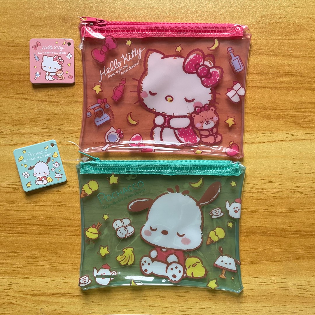 Sanrio Hello Kitty/Pochaco Flat Pouch, Women's Fashion, Bags & Wallets ...