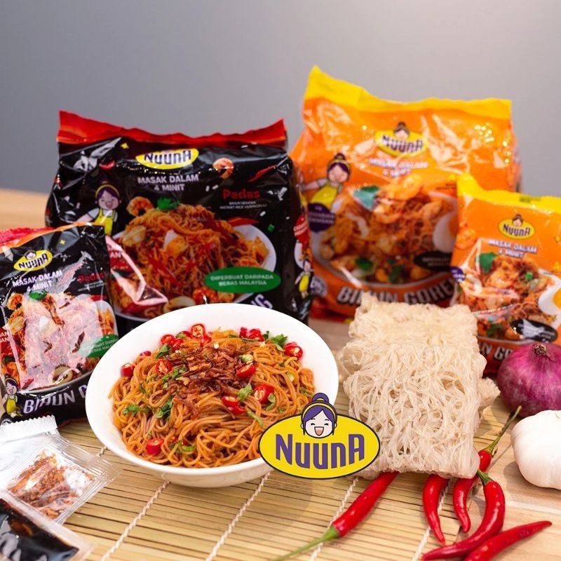 SATU KOTAK BESAR Nuuna Bihun Goreng Segera (Pedas atau Asli) 12 x 5 PACKS - TOTAL 60 PACKS, Food ...