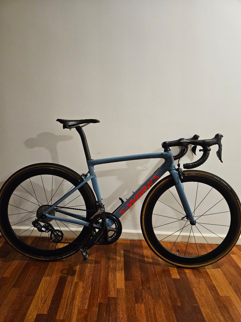 S-Works Tarmac SL6 Storm Grey with Rocket Red Carbon (52), Sports ...