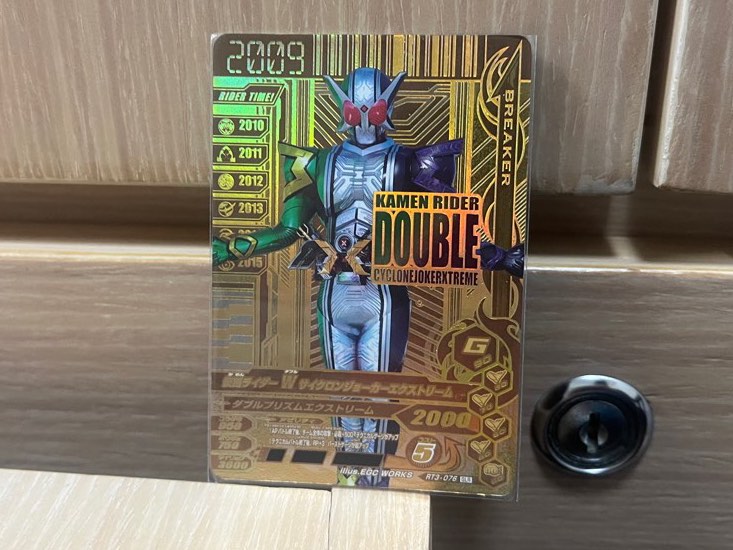 W GLR金閃卡 幪面超人 Cyclone Joker Extreme Ganbarizing 大戰 街機 Kamen Masked Rider Bandai 雙面 Card 卡 咭 金字 ...