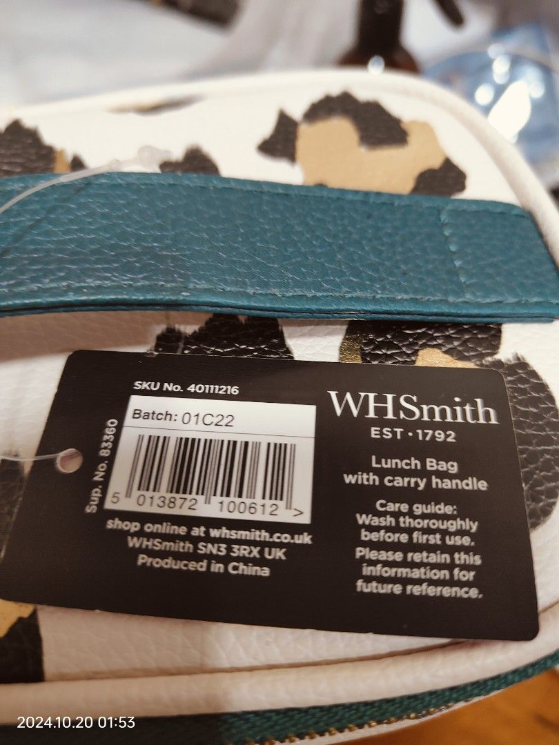 WHSmith Lunch Bag With Carry Handle, Furniture & Home Living ...