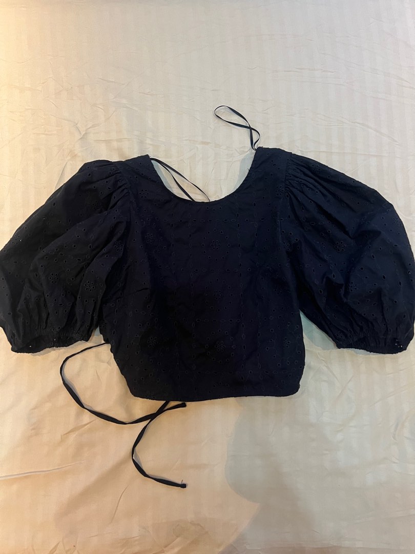 Zara backless eyelet top, Women's Fashion, Tops, Blouses on Carousell