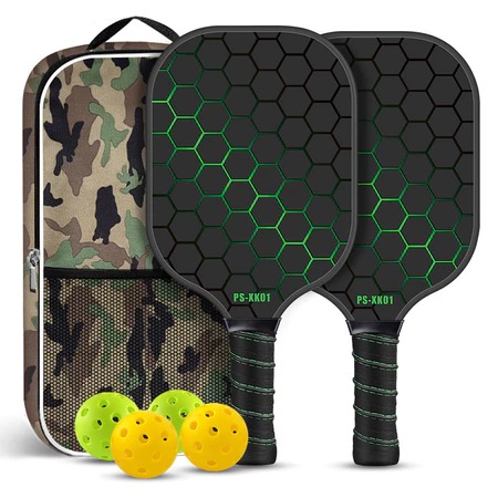 2Pax Pickleball Paddles Fiberglass Kit Set with Carrying Bag ...