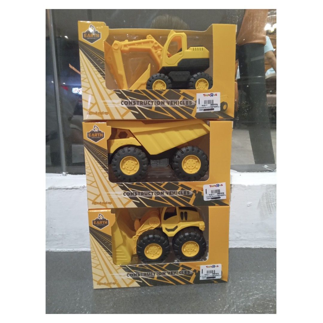 80% off. 2.5x4" Toys R' Us Earth Movers yellow excavator, dumptruck ...