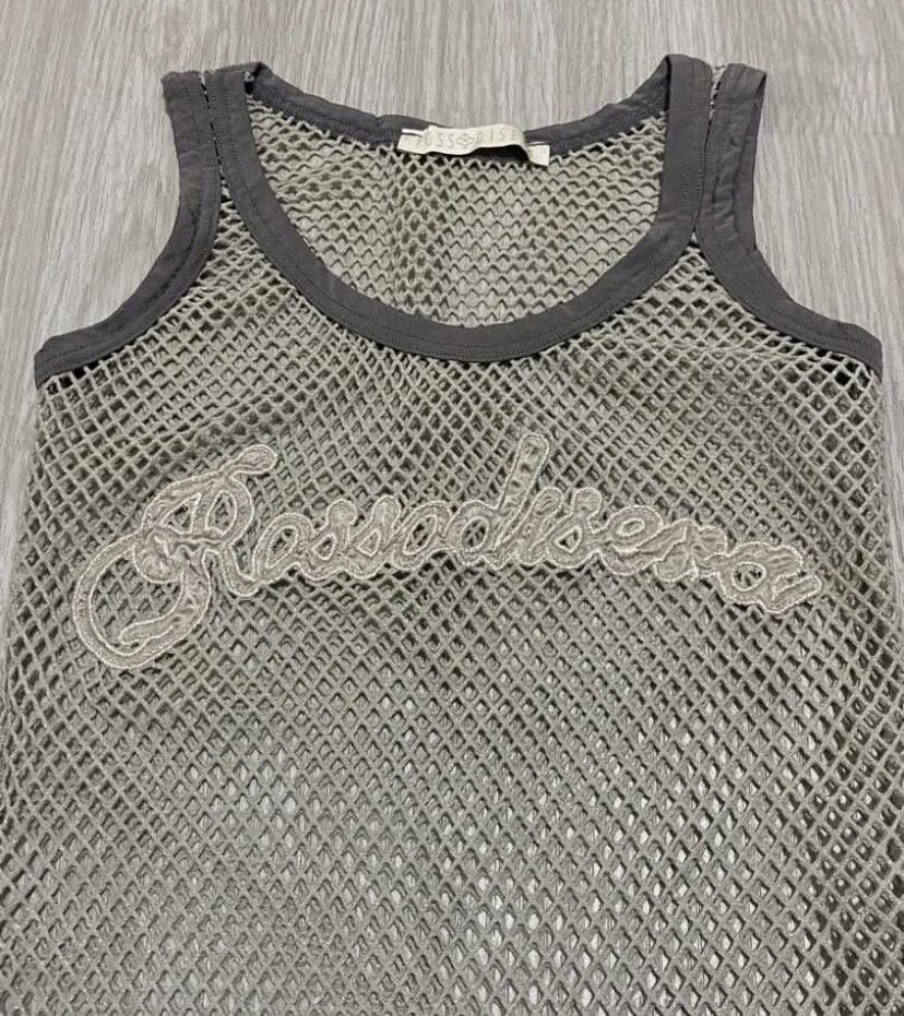 90s Ross Disera Italy vintage fishnet tank top y2k alt grunge street goth, Women's Fashion, Tops ...