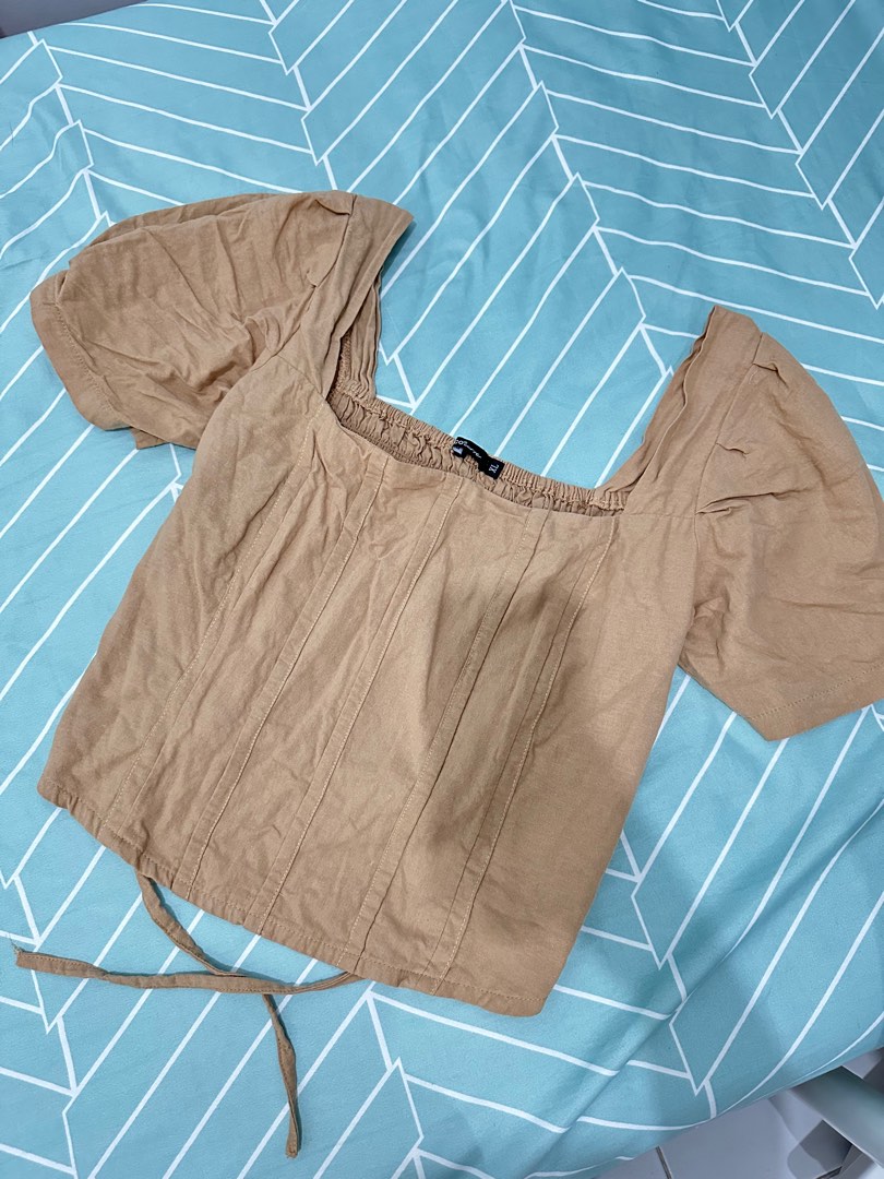 BSCO Plus Size Curve Corset Linen Top, Women's Fashion, Tops, Blouses ...