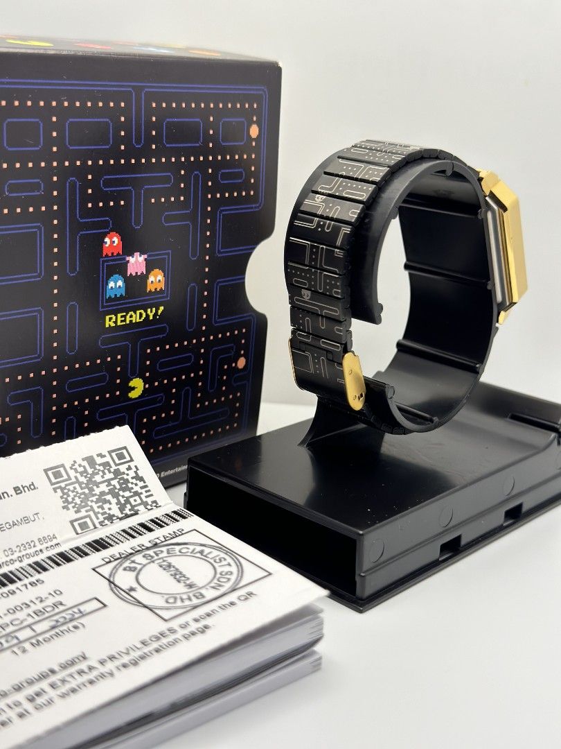 Casio Vintage x PAC-MAN Digital Black/Gold Men's Watch, Men's Fashion ...