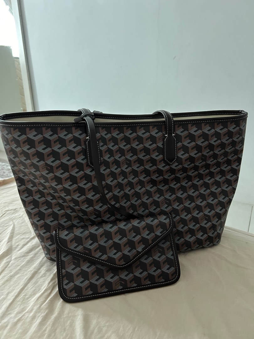 Christy Ng Russo Monogram Tote Bag in Chestnut Brown, Women's Fashion ...