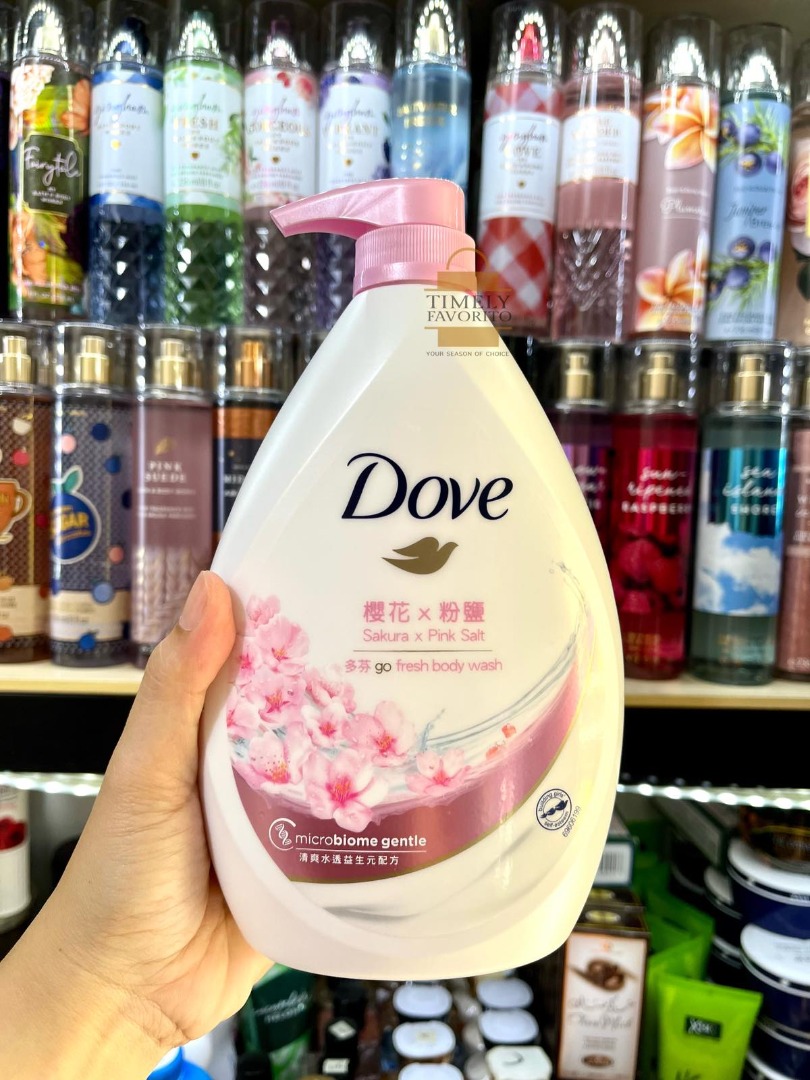 ORIGINAL Dove Sakura x Pink Salt Body Wash 1L, Beauty & Personal Care ...