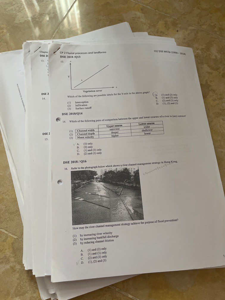 DSE 大量Geography MC past paper+exercise+past paper analysis, 興趣及遊戲, 書本 & 文具, 教科書 - Carousell
