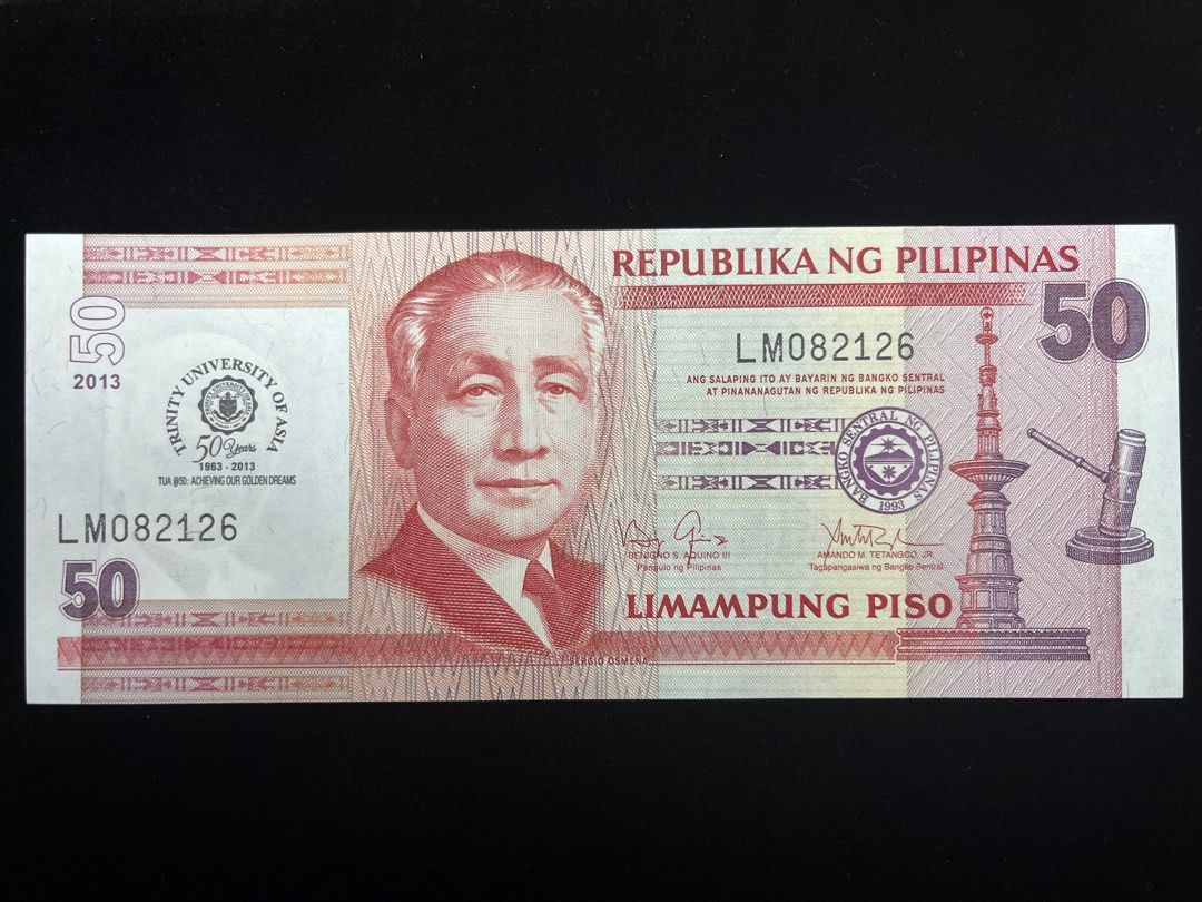50 Fifty pesos bill Limampung Piso NDS series with overprint Trinity ...