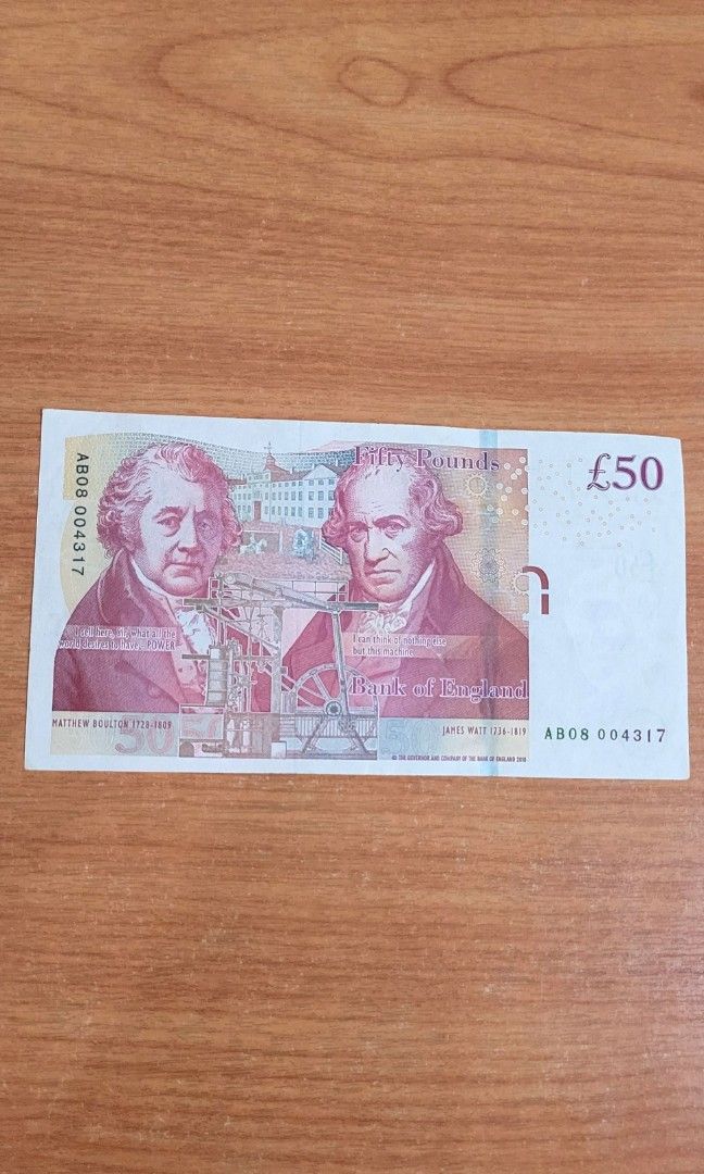 GREAT BRITAIN 50 POUNDS QUEEN ELIZABETH CURRENCY BANK NOTE, Hobbies ...