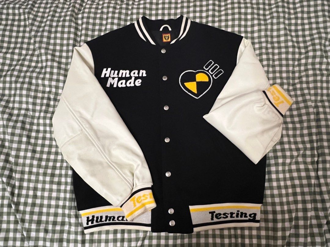 Human Made x Asap Rocky Human Testing Varsity Jacket, Men's Fashion ...