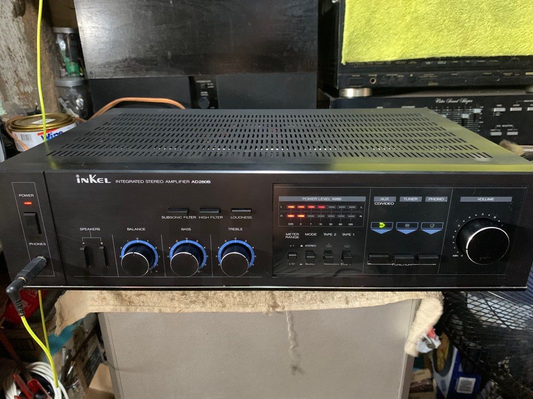 INKEL INTEGRATED STEREO AMPLIFIER AD280B AC 100-220 VOLTS 50/60 HZ 620 WATTS MADE IN KOREA ...