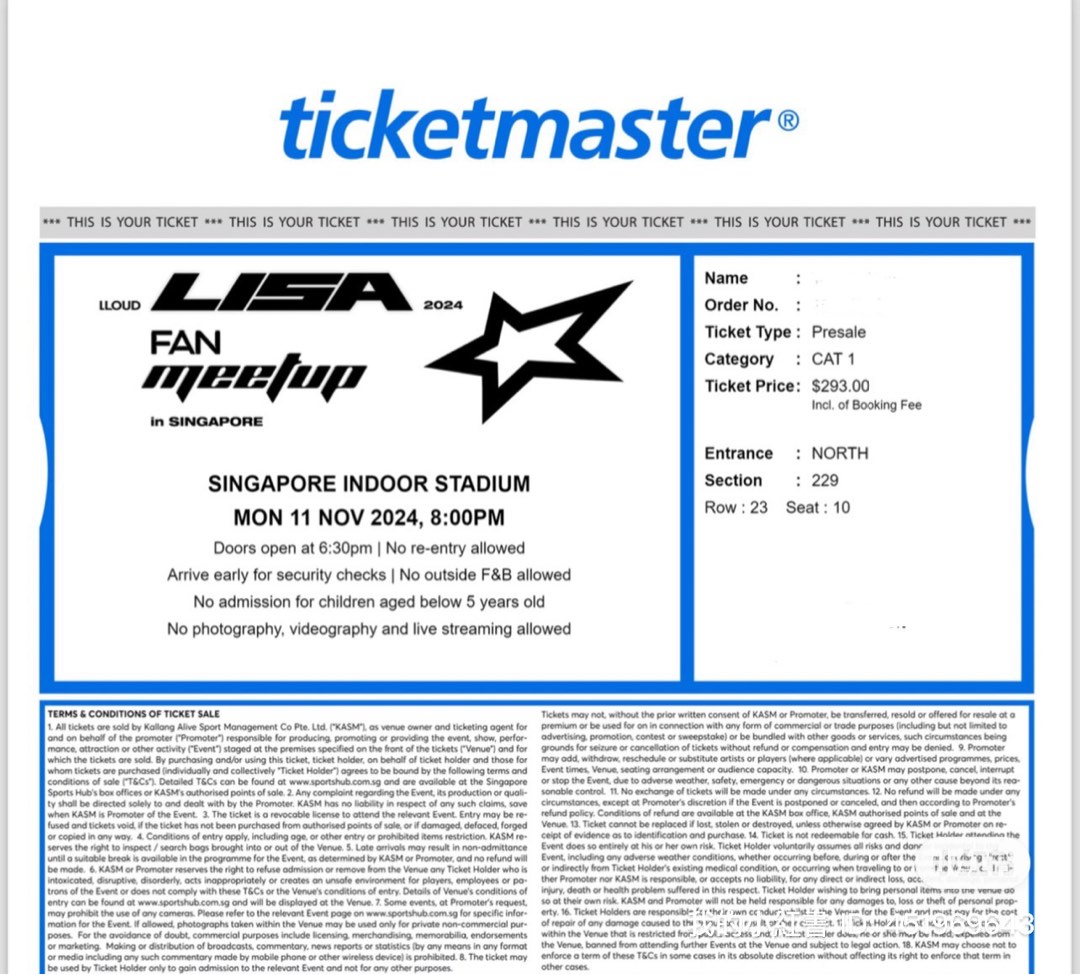 Lisa Fan Meeting Singapore, Tickets & Vouchers, Event Tickets on Carousell