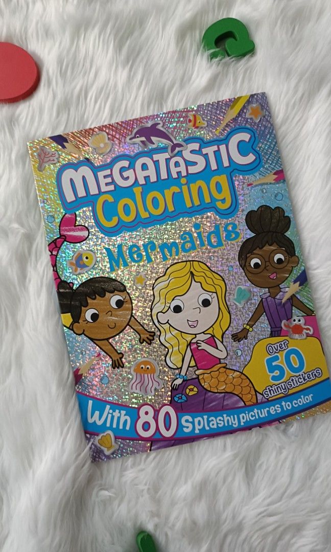 Megatastic Coloring Mermaids with over 50 Shiny Stickers and with 80 ...
