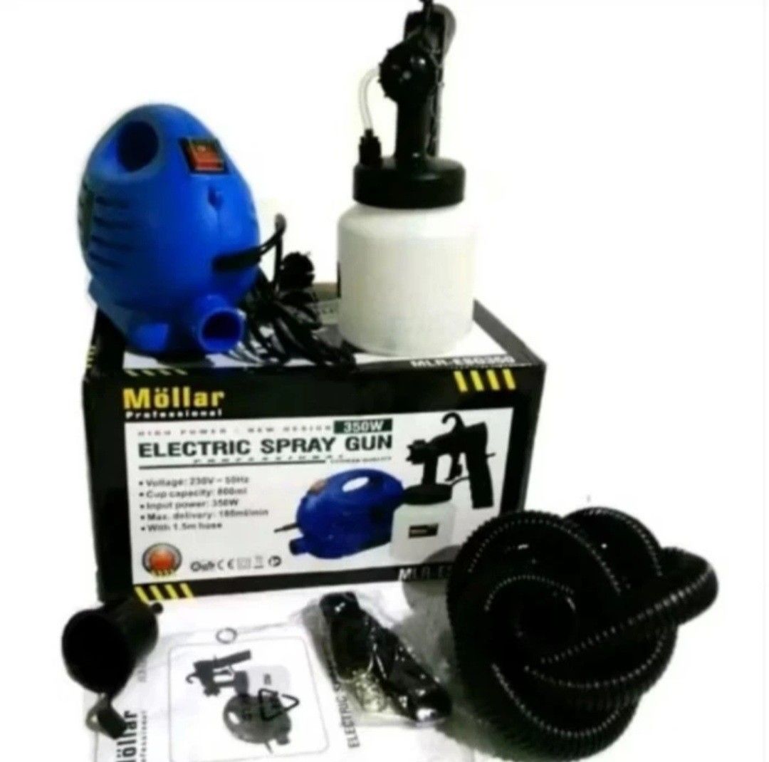Mesin Cat Air Spray Gun Mollar Lengkap Dengan Kompresor Dan selang 350 ...