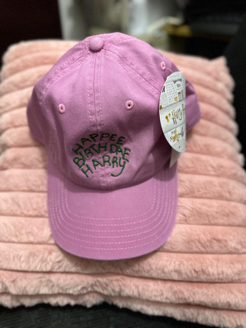 Miniso x Harry Potter collab Happy Birthday Harry Pink Cap, Men's ...