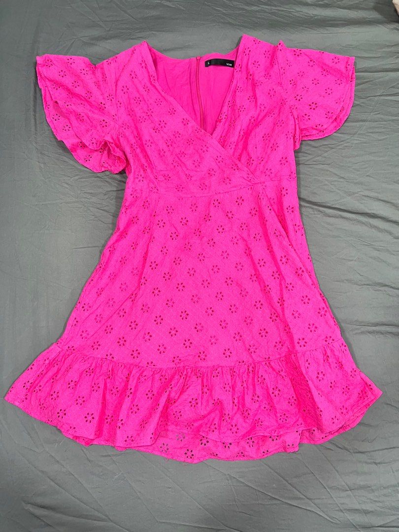 Pink flutter dress, Women's Fashion, Dresses & Sets, Dresses on Carousell