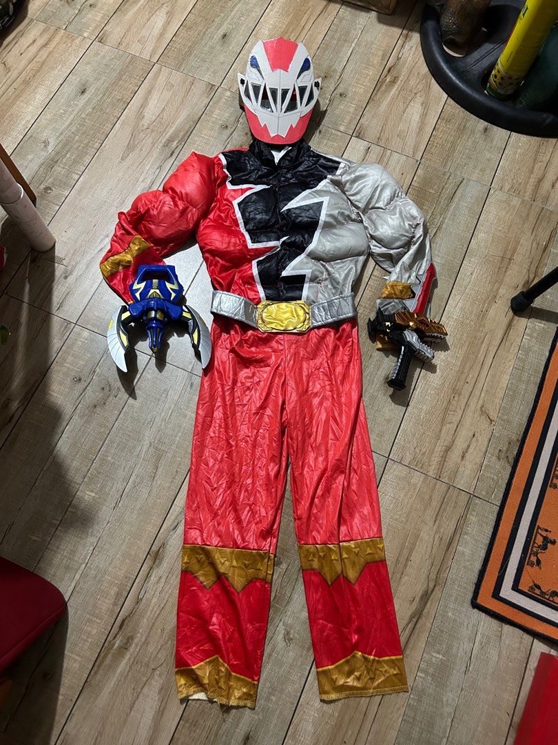 Power Rangers Dino Fury Red Ranger Costume for Kids. - Jumpsuit w ...