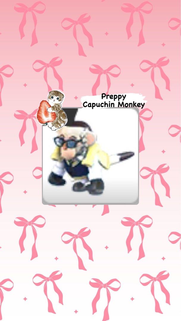 Preppy Capuchin Monkey Adopt Me, Video Gaming, Video Games, Others on ...
