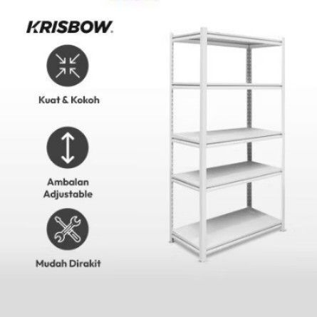 Rak Besi Krisbow 5 tingkat Serbaguna / Rak Buku / Rak Sepatu / Rak ...