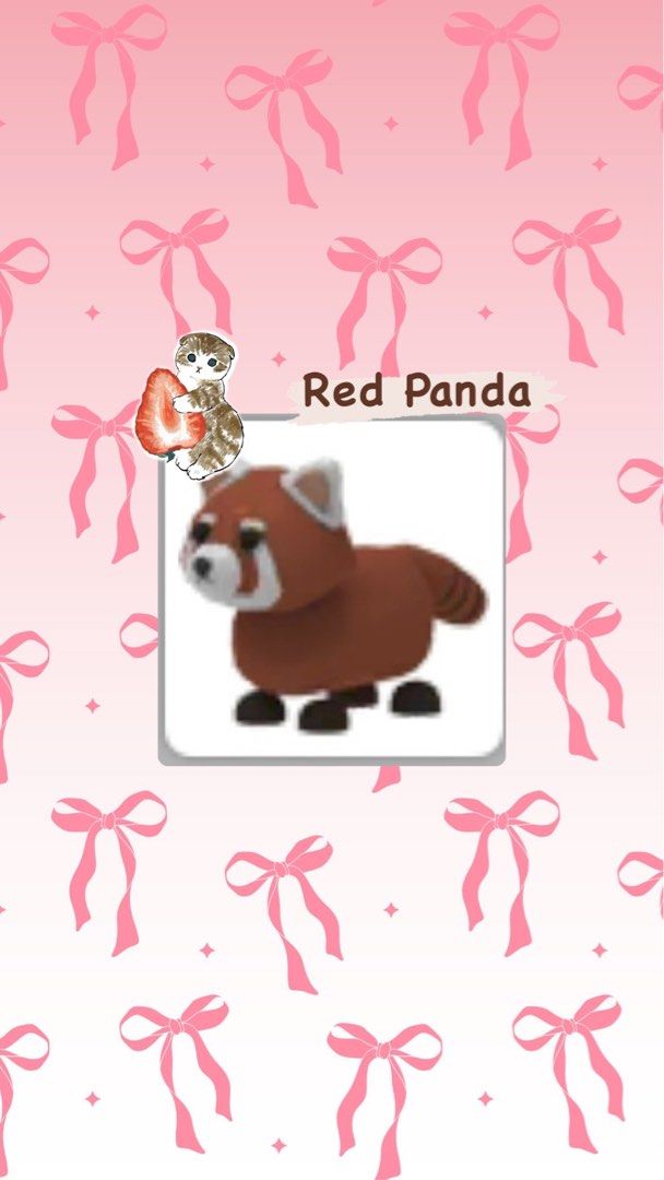 Red Panda RM 1 Adopt Me, Video Gaming, Video Games, Others on Carousell