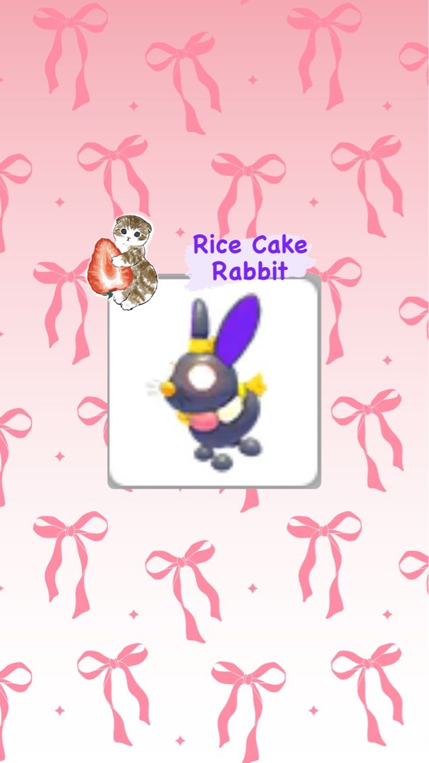 Rice Cake Rabbit Adopt Me, Video Gaming, Video Games, Others on Carousell